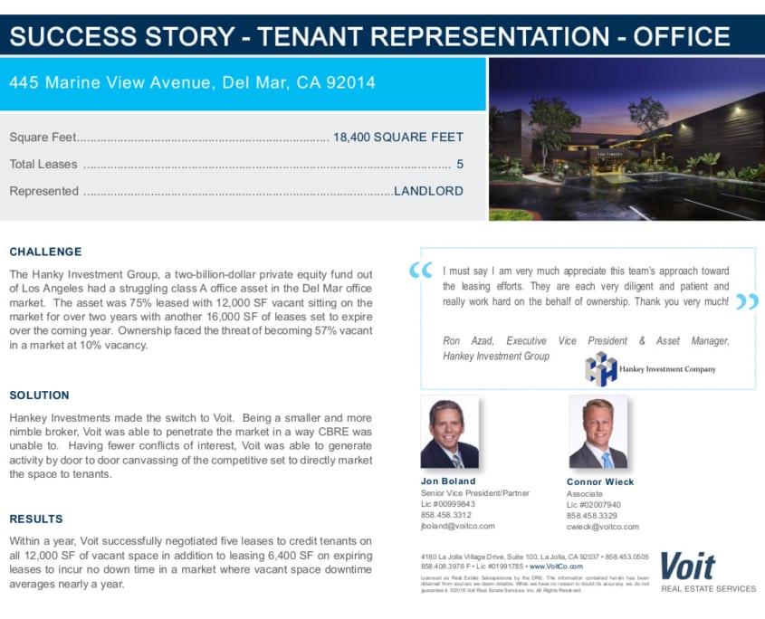 JONATHAN BOLAND - Voit Real Estate Services